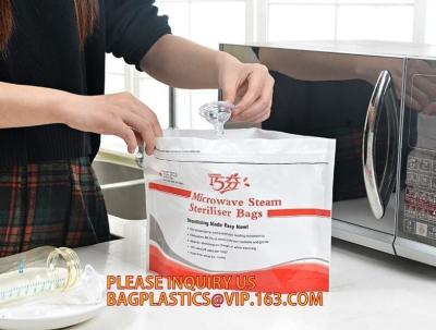 China Mircowave steam sterilizer bag, steriliser bag,LDPE soft milk white plastic bag for dry laundry, plastic laundry bag, 10 for sale