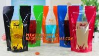 China stand up reclosable drinking pouches cold drink k bag with straw,Beveragereusable Kids Snack Zip Lock Juice Drink for sale
