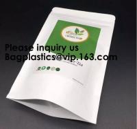 China Biodegradale Compostable Packaging Roll Film Slide Zipper Garment Bag Food Packing Bag 3 side seal bag Kraft Paper Bag for sale