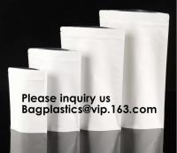 China Biodegradale Compostable Packaging Roll Film Slide Zipper Garment Bag Food Packing Bag 3 side seal bag Kraft Paper Bag for sale