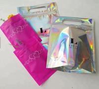 China Bagease Multiple Use Candy Pack Holographic Clear Front Packaging Zipper Bag Wholesale Retail Heat Seal Bag For Popcorn for sale