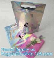 China Bagease Multiple Use Candy Pack Holographic Clear Front Packaging Zipper Bag Wholesale Retail Heat Seal Bag For Popcorn for sale