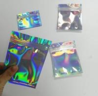 China Bagease pack Holographic Film Resealable Zipper Bag Grip Seal Laminated Plastic Bag Shiny Cosmetic packaging jewelry for sale