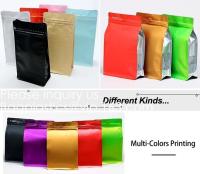 China Printed Custom Plastic Green Tea Bag, Flat Bottom Metalized Skinny Tea Packing Pouches Metalized Zipper Pouches Stand Up for sale