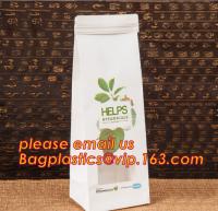 China Cheap logo printed resealable zip lock food snacks kfraft paper zipper bag with window,Resealable Zip lock and Heat Seal for sale
