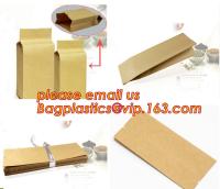 China recycled resealable custom design resealable zipper locked stand up clear window brown kraft paper bag BAGEASE BAGPLASTI for sale