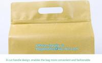 China Stand up k kraft paper bags with clear window,resealable zipper stand up clear window brown kraft paper bag BAGEAS for sale