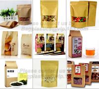 China Foil Kraft Paper Bag Coconut Packaging Bags Doypack with Clear Window,500g 1kg 16oz k Food Packaging Bag Customize for sale
