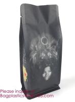 China Custom Printing Aluminum Foil Flat Bottom Pouch Bag Wholesale Square Bottom Coffee Bean Snack Packaging Bag With Valve for sale
