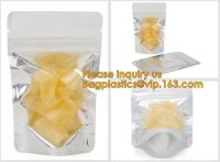 China Biodegradable foil pouch standing up spice bag Clear Window Food Packaging Bag Metalized Stand Up Pouch With Zipper, for sale