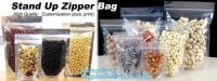 China Snacks Plastic bag Stand Up Zipper Bag with Window,1 pound 500g Wholesale custom printed k bag zipper bag stand up for sale