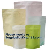 China Custom Printed Kraft Paper Flat Bottom Standup Pouch / Food Packaging Bags,250g/500g High Barrier Custom Printed Foil Co for sale