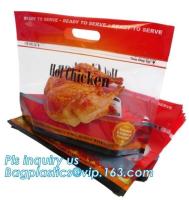 China zipper bags for take away food package, Microwave safe deep frozen plastic packaging bags for fried chicken packaging for sale