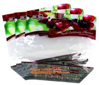 China printed zip lock plastic cherry bags fruit bag, Fruit cherry/grape bag, fruits / cherries special vent holes packaging p for sale