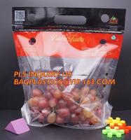 China Fruits packaging bag/Grapes plastic bag with k, Air Holes Zip Handle Plastic Bags, bag with vent holes for Grape a for sale