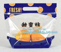 China resealable slider top zipper bag for vegetable fruit bag, Fruit slider zip bag with air holes for grape packaging, resea for sale