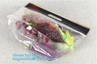 China Custom colorful printed slider ldpe k bag, stand up slider zipper export pe grapes bag, zipper lock freezer storag for sale