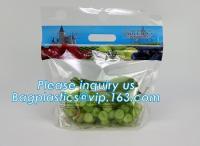 China Resealable Vent Hole Plastic Bag For Fruit With Slider, OEM Printed Logo food grade Slider Storage Bags, Custom grape/fr for sale