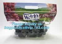 China packing bag  slider storage bags with white block, Perforated Standup Bags for Fresh Fruit with Cheap Price, zippe for sale