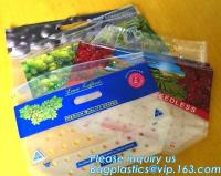China waterproof slider zipper plastic bags zip food packing bag, fresh fruit packaging bag with zipper, slider zip lock grape for sale