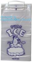 China LDPE ice bag on roll, eco-friendly Wicket ice bags, HDPE/LDPE ice packing freezer bags on roll, summer cooler ldpe plast for sale