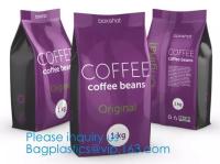 China Side Sealed Square Flat Box Bottom Coffee Packaging Bags,Side Seal Gusset Food Grade Packaging Bags With k Organic for sale