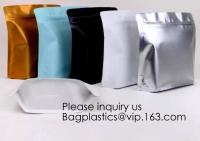 China Customized Color Eight-Side Seal Aluminum Foil Zip Lock Food Bag Coffee Packaging,Matte Finish Black Aluminum Foil Ziplo for sale