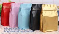 China Easy Tear Zipper Top Coffee Stand Up Foil Zipper Bag Side Gusset Bags Square Block Flat Bottom k Packaging Pouch for sale