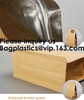 China Kraft Bags With Window, Resealable Large Kraft K Food Storage Bags ,Storing Food,Nuts,Seeds,Beans,Tea Leaves, Coffe for sale
