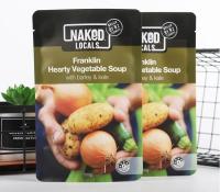 China Soup Pouch Bags, ALTERNATIVE DAIRY CO.LISA’SNAKED CUISINEBEAN SUPREMEVEGIE DELIGHTS FOOD SERVICE for sale