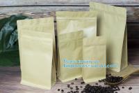 China White Kraft Paper Stand Up Zipper Pouches Aluminum Foil High Barrier Quad Seal Bag For Food Package for sale