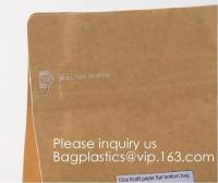 China Compostable Biodegradable Stand Up Pouch kraft pouch bags flat bottom bags, gusset bags, spout pouch for sale