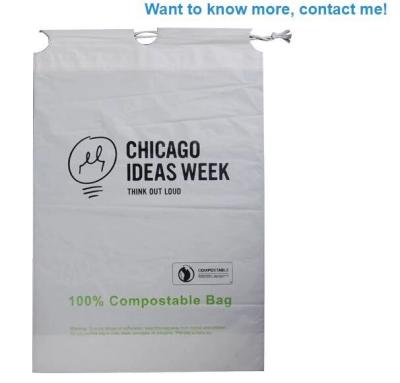China biodegradable compostable eco friendly orn starch dry cleaning laundry bag, biodegradable plastic drawstring laundry bag for sale