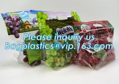China packing bag  slider storage bags with white block, Perforated Standup Bags for Fresh Fruit with Cheap Price, zippe for sale