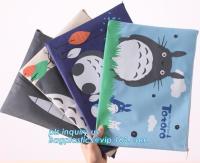 China PVC file bag pencil case file folder documents filling bag office school suppllies stationery bag, A4 zipper stationery for sale