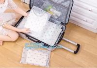 China custom logo printed transparent clear vinyl plastic packaging bags with slider zipper k for sale