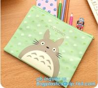 China Eco-friendly plastic custom slider zipper PVC stationery bag, k slider zipper closure stationery bag, Slider Zippe for sale