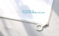 China custom transparent pvc slide zipper file bags, cosmetic makeup pen pencil stationery case, PVC plastic slider zipper bag for sale