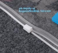 China promotional bag clear slider k pvc bag, slider k pvc travel cosmetic bag, k bags gusset pvc plastic ba for sale