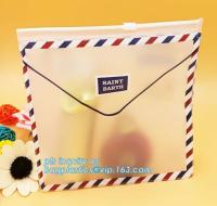 China slider k PVC cosmetic bag promotional custom printed plastic bag, Eco-friendly frosted clear pvc plastic garment b for sale