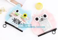 China Export to Japan silicone pencil bag, neoprene customized logo pencil bag, zipper lovely large capacity students learning for sale