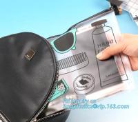 China slider zipper PVC plastic bag for packing bed sheet, Flat Zipper Top PVC Slider Zipper Bags For Towel Washing Goods Pack for sale
