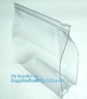 China reusable promotional Plastic LDPE slider zipper bags, metallized film bottom loaded slider zipper packaging gloss finish for sale