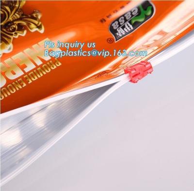 China Square bottom slider k plastic packaging bag for dog cat, quad seal bottom and bottom load metallized film slider for sale