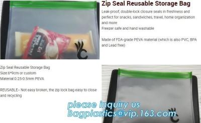 China Seal Reusable Fresh Vegetable Easy Clean Silicone Food Storage Bag, Airtight Seal Vacuum Reusable 1L Silicone Food Stora for sale