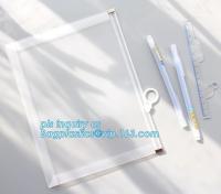 China PVC slider k bag for stationery, file,school kids, stationery packaging zipper bag with slider, PVC plastic Hanger for sale