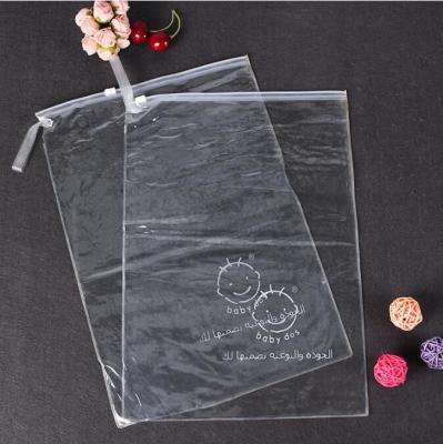 China BAGEASE Transparent Bottom Gusset Slider Zipper Garment Packaging Pouch K Swimwear Clothing Bag Clear Poly for sale