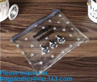 China Logo Printed Plastic Stationery Packaging Bag Custom Pvc Zipper Slider Bag,Matte Frosted PVC Slider Zipper Bag Plastic B for sale