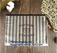 China Hot Sale Waterproof Frosted Slider PVC Zipper Bags Wholesale Custom Printed Plastic Transparent k Cloth Bag for sale