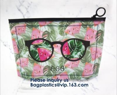 China Cartoon Printing Clear Pvc Slider k Garment Cosmetic Shopping Bag,Eco Friendly Customized Slider k Pvc Bag for sale